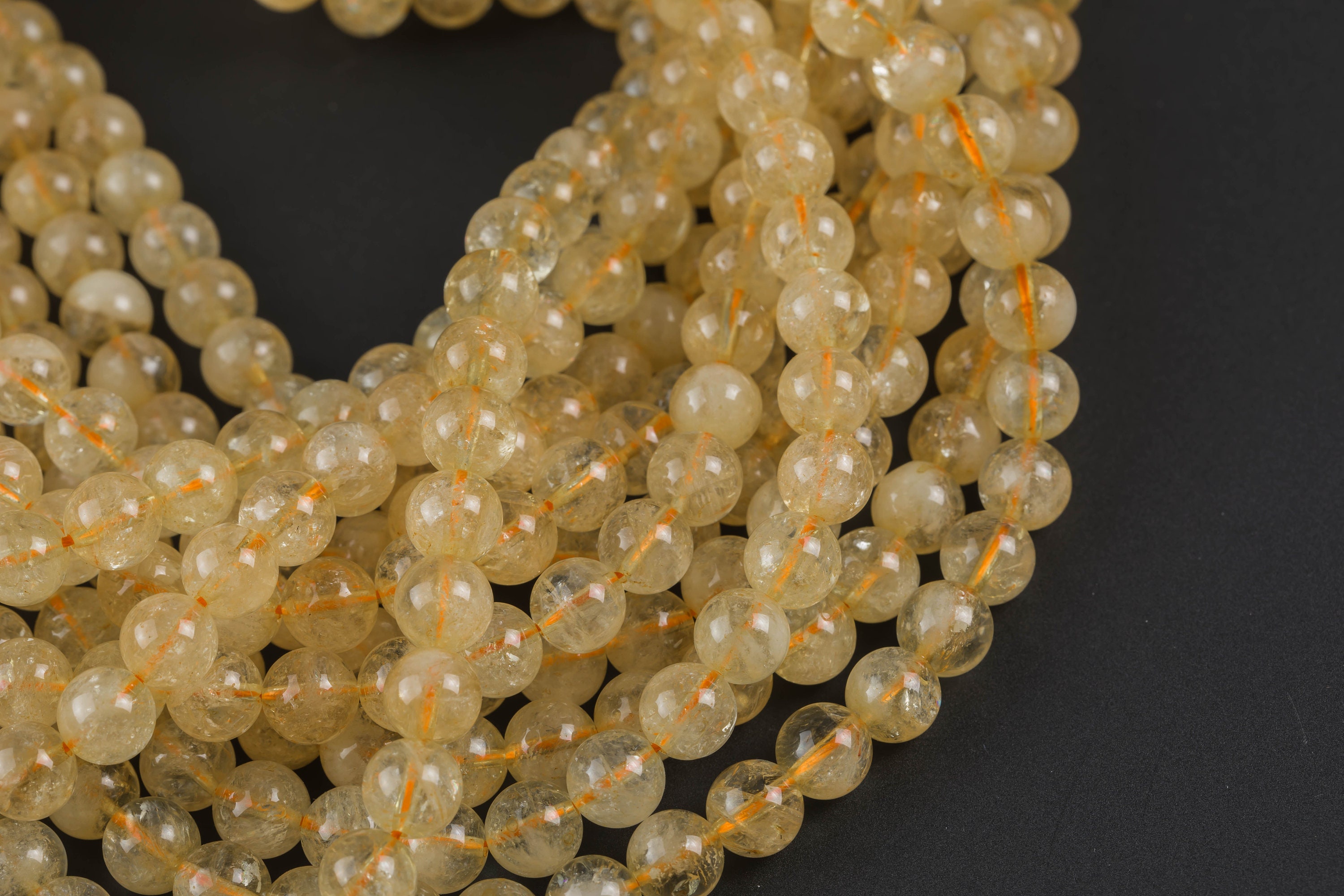 Natural CITRINE Round 6mm 8mm 10mm Full Strand 15.5 Inches - Etsy