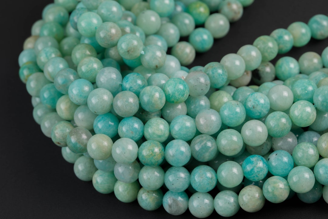 Natural Russian Amazonite Round Sizes 4mm, 6mm, 8mm, 10mm, 12mm, 14mm ...