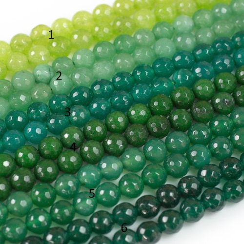 Faceted Emerald Green Jade Round Beads 15 Strand 3mm 4mm - Etsy