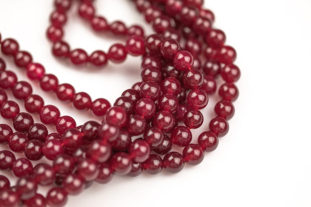 Maroon-jade Smooth Round 6mm 8mm 10mm 12mm-full Strand 15.5 - Etsy
