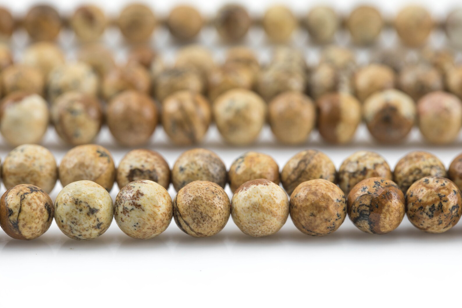 Natural Picture Jasper Faceted Round 4mm, 6mm, 8mm, 10mm, 12mm, 14mm ...