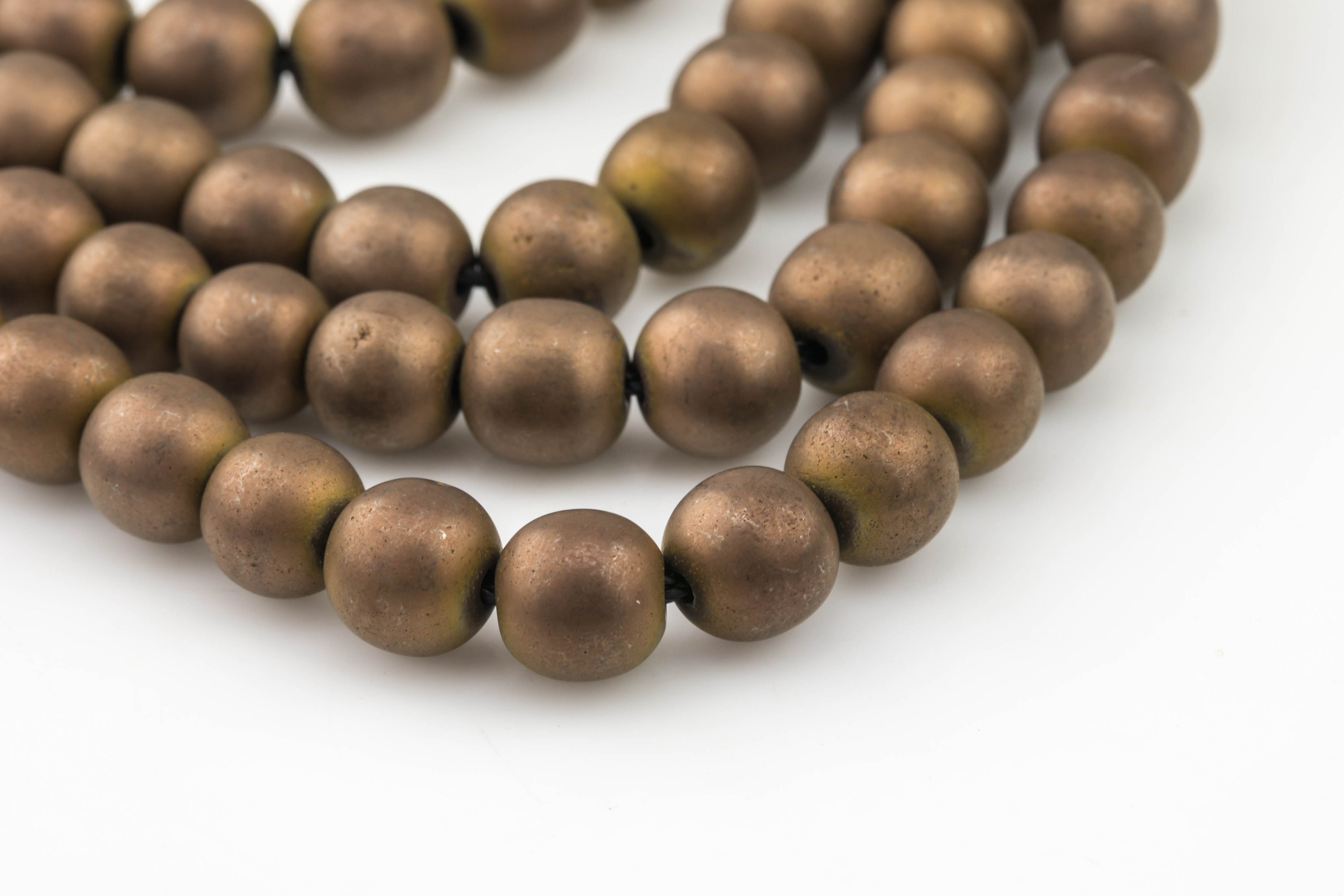 Matt Copper Metallic HEMATITE Beads. Round Smooth. 2mm, 4mm, 6mm, 8mm ...