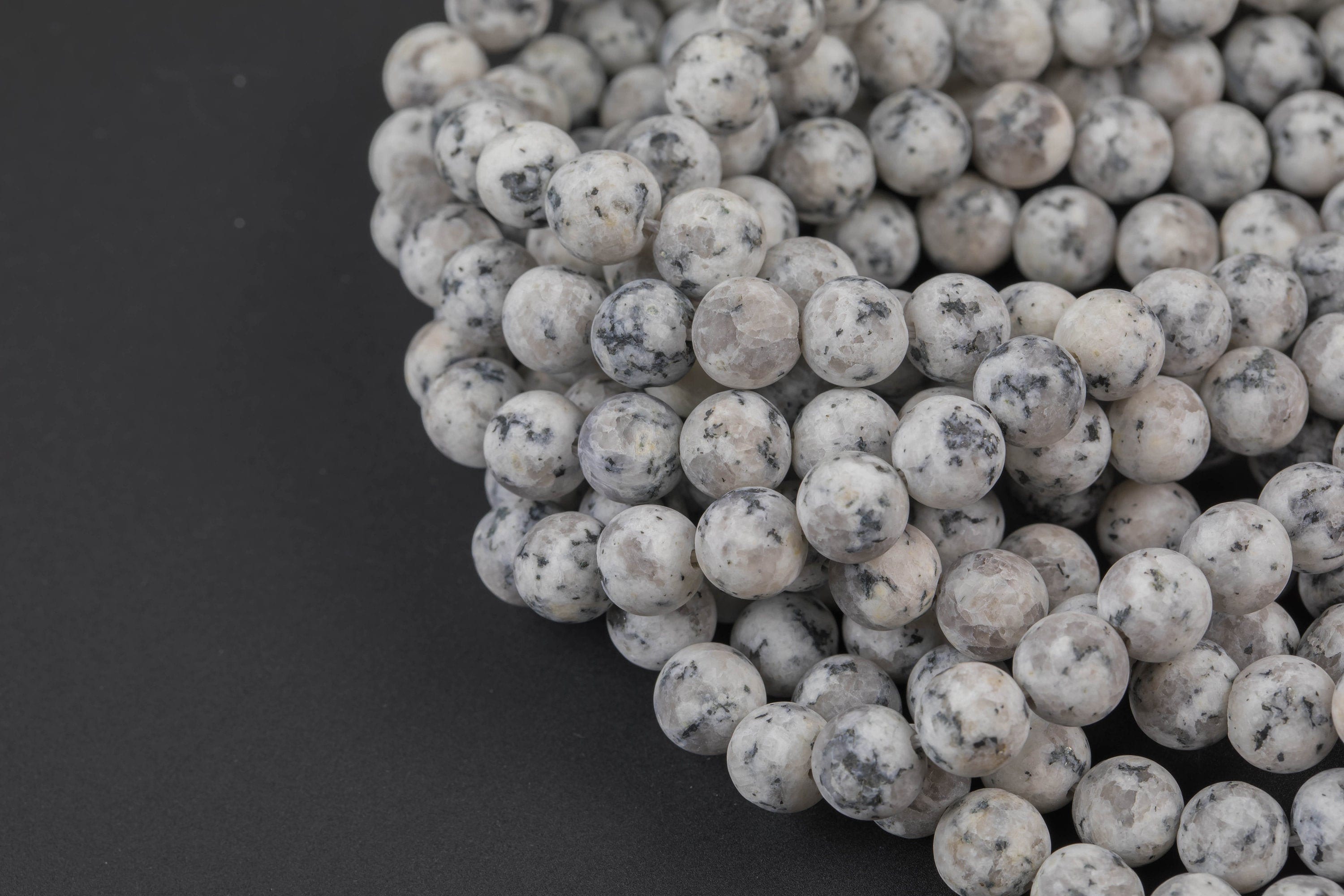 Natural Gray Spotted Jasper High Quality in Matte Round-full - Etsy