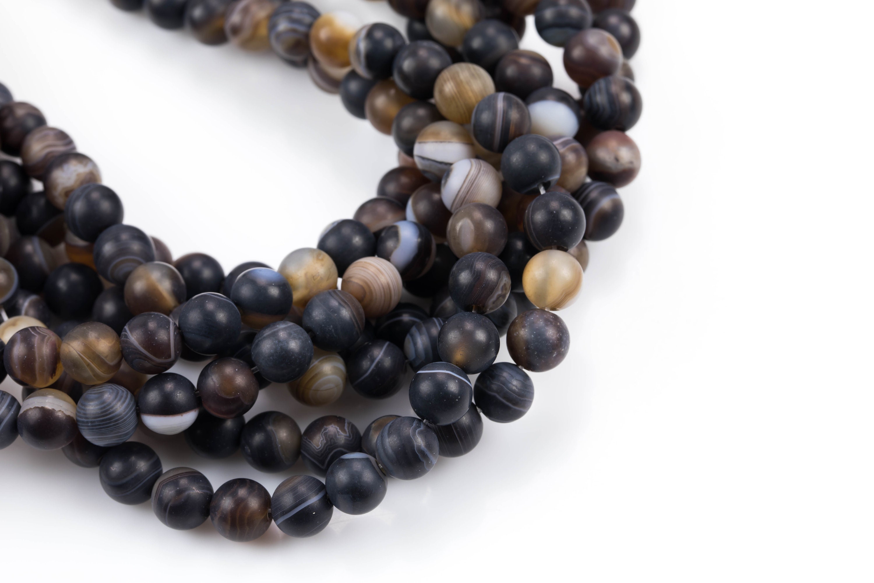 Natural Brown Banded Light Agate Beads 6mm 8mm 10mm 12mm Matte | Etsy