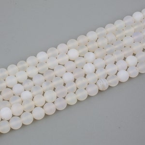 Natural Matte Cream Agate, High Quality -full Strand 15.5 Inch Strand ...