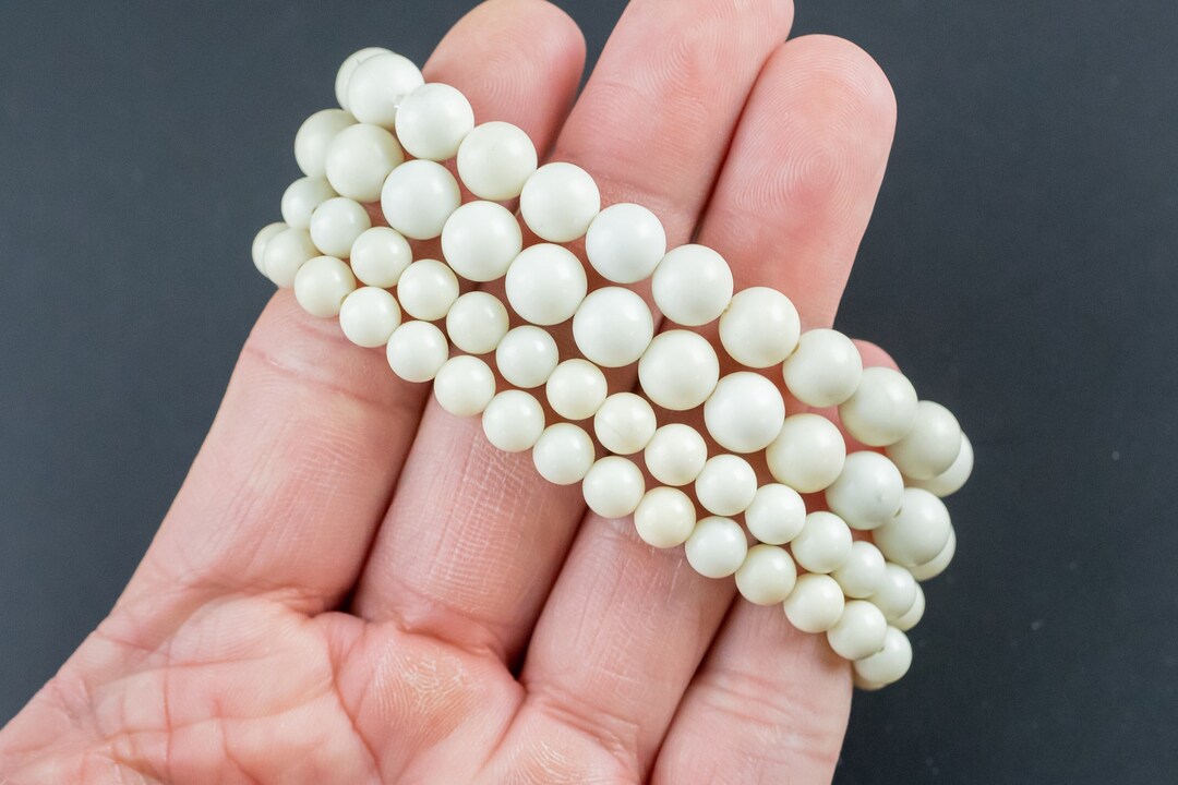 Natural Cream Jasper Round Size 6mm and 8mm- Handmade in USA- Approx. 7 ...