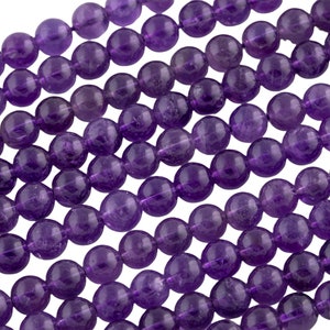 Natural AA AMETHYST Gemstone Beads Round Medium Dark Color AAA Quality ...