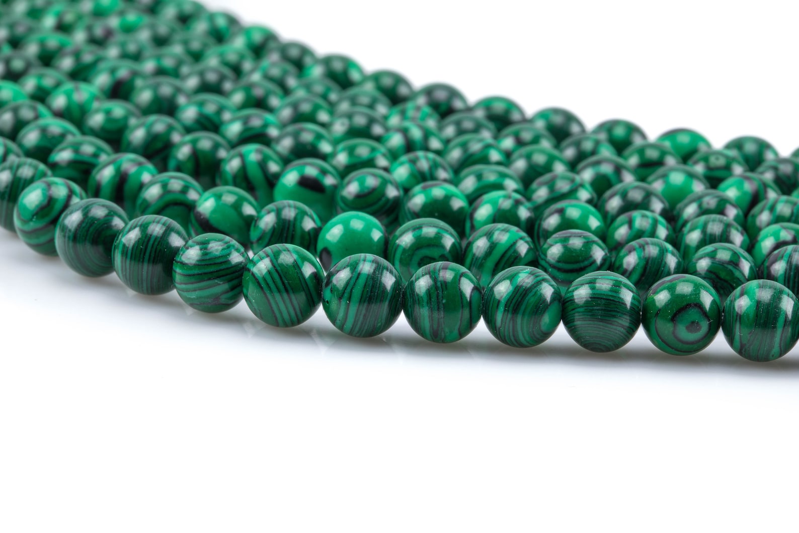 Reconstituted Malachite Smooth Round Sizes 6mm, 8mm, 10mm, 12mm- in ...