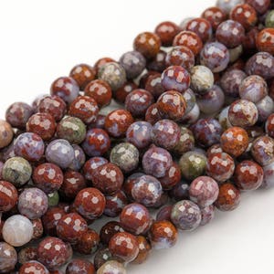 Natural Red Lightning Agate- High Quality in Faceted Round- 4mm, 6mm ...