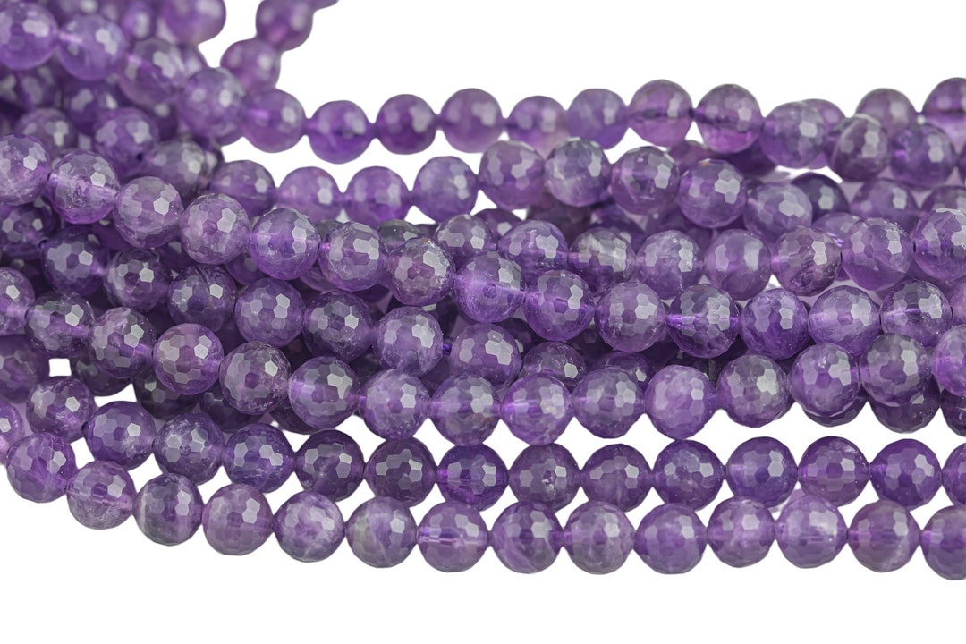Natural AA Quality Amethyst Beads, High Quality Faceted Cut Round- 4mm ...