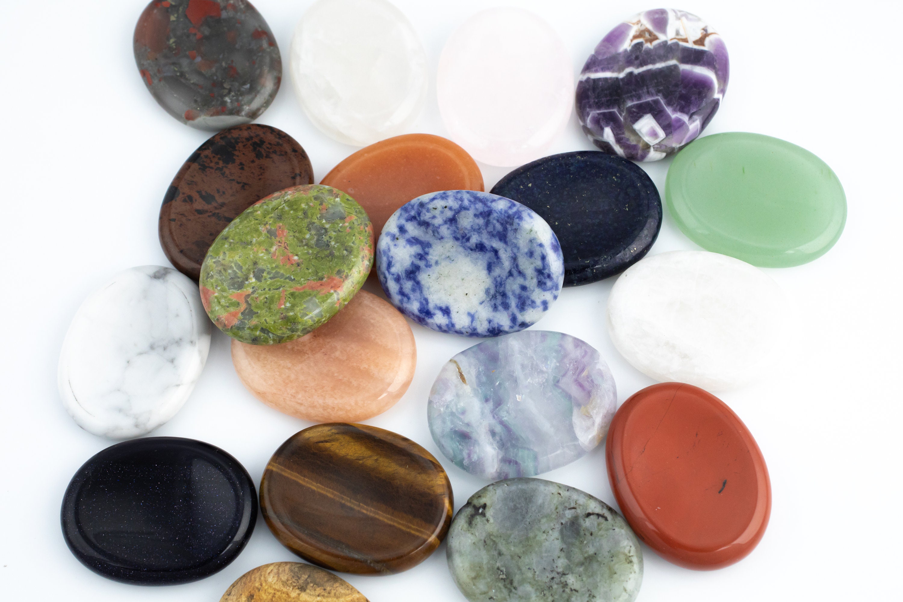 1 Pc Natural Assorted Stone Worry Stone- 35x45mm - Etsy