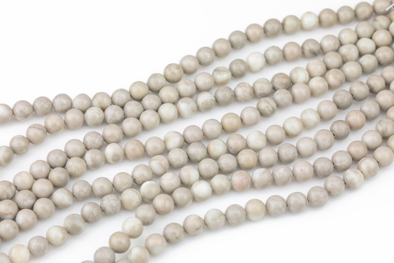 Natural Cream Gray Jasper, High Quality in Round, 4mm, 6mm, 8mm, 10mm ...