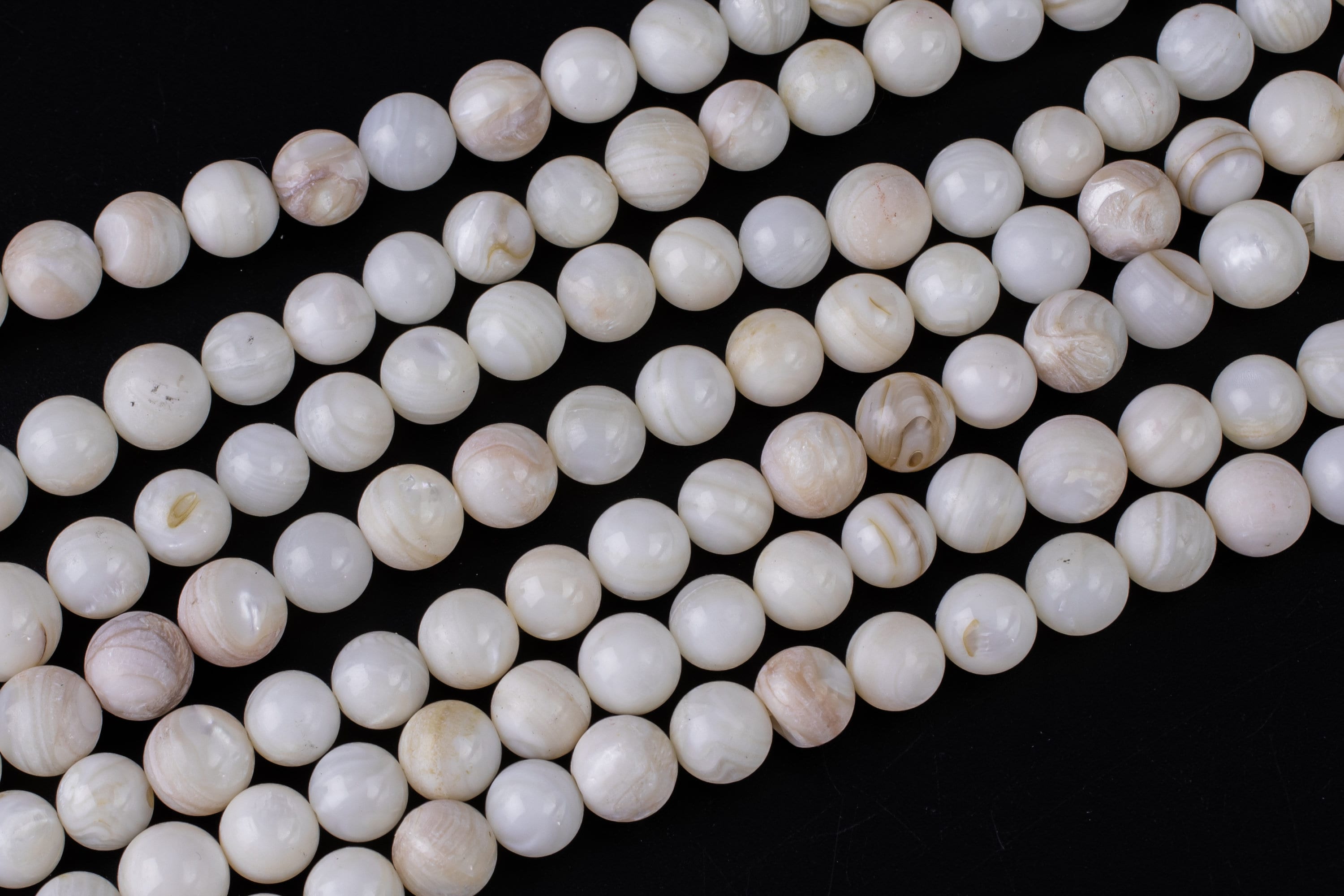 Natural Mother of Pearl, High Quality in Round Gemstone Beads Shell ...
