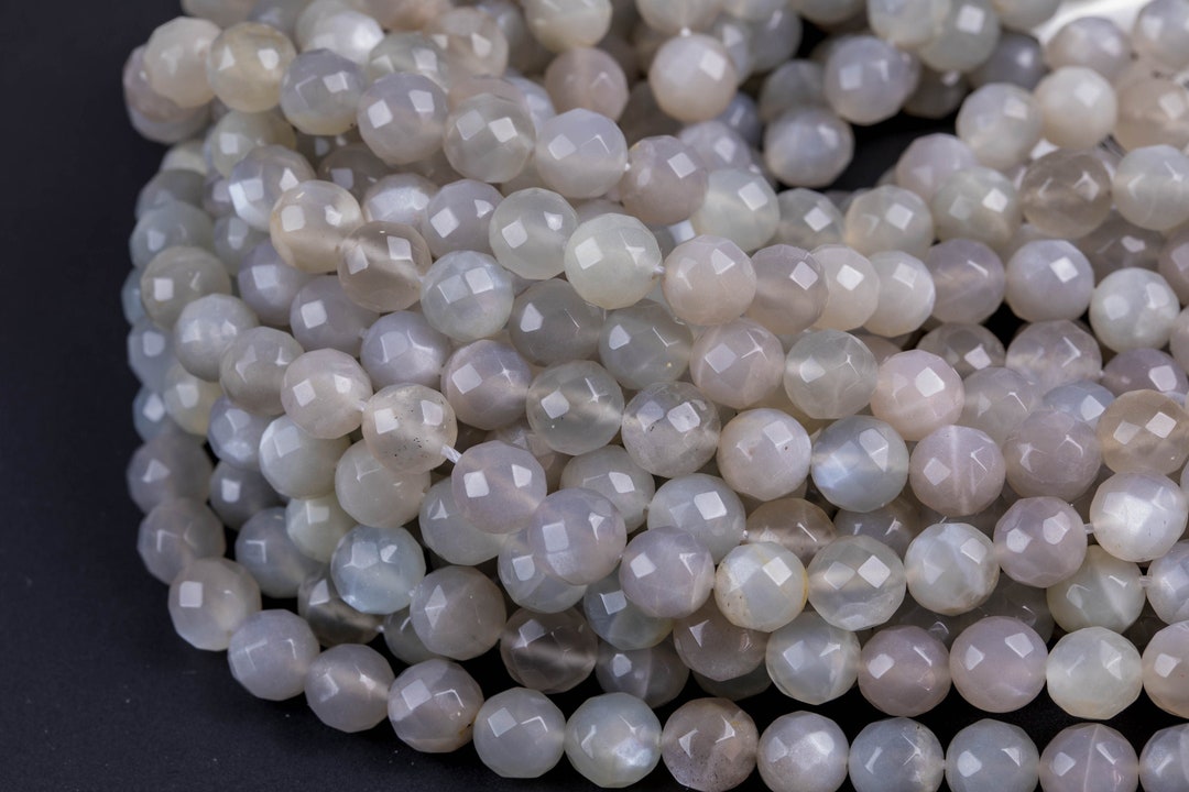 Natural Rainbow Moonstone Milky White With Fire Round Facetted. Full ...