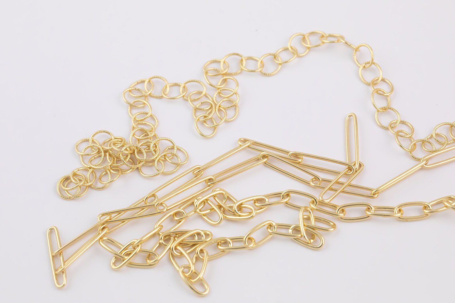 14k Gold Plated Paperclip Chains - Tarnish Resistant Paperclip Chain ...