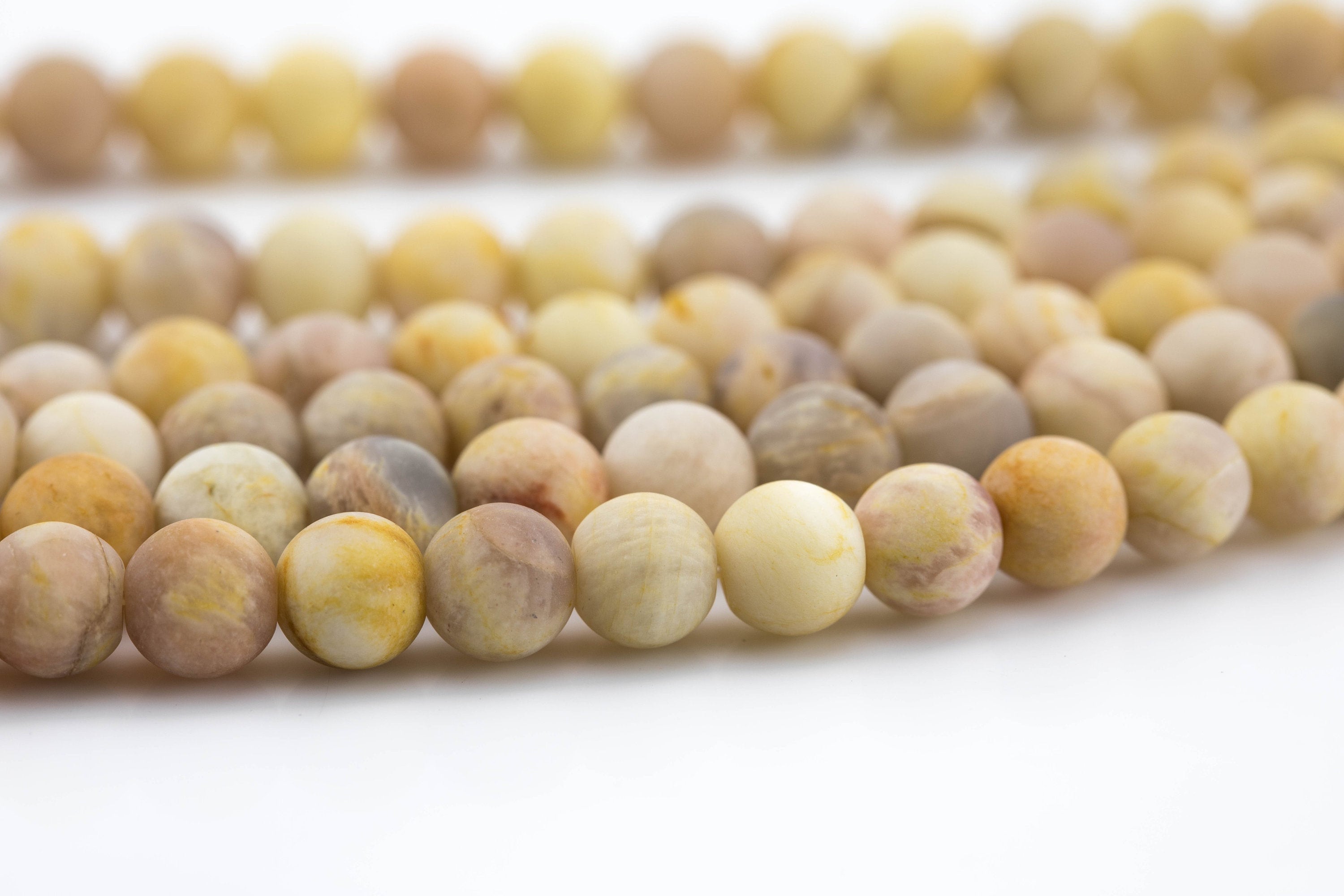 Natural Yellow Moonstone / Sunstone Matte Round Beads. A - Etsy