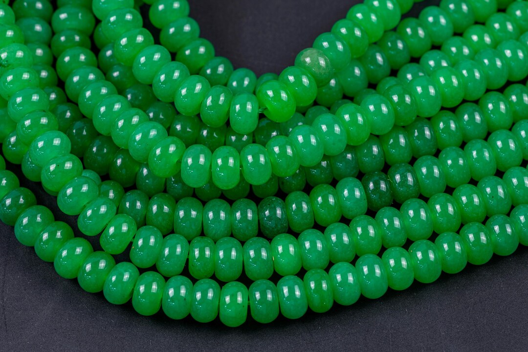 Emerald Green - High Quality in Roundel, 8mm- Full 15.5 Inch Strand ...