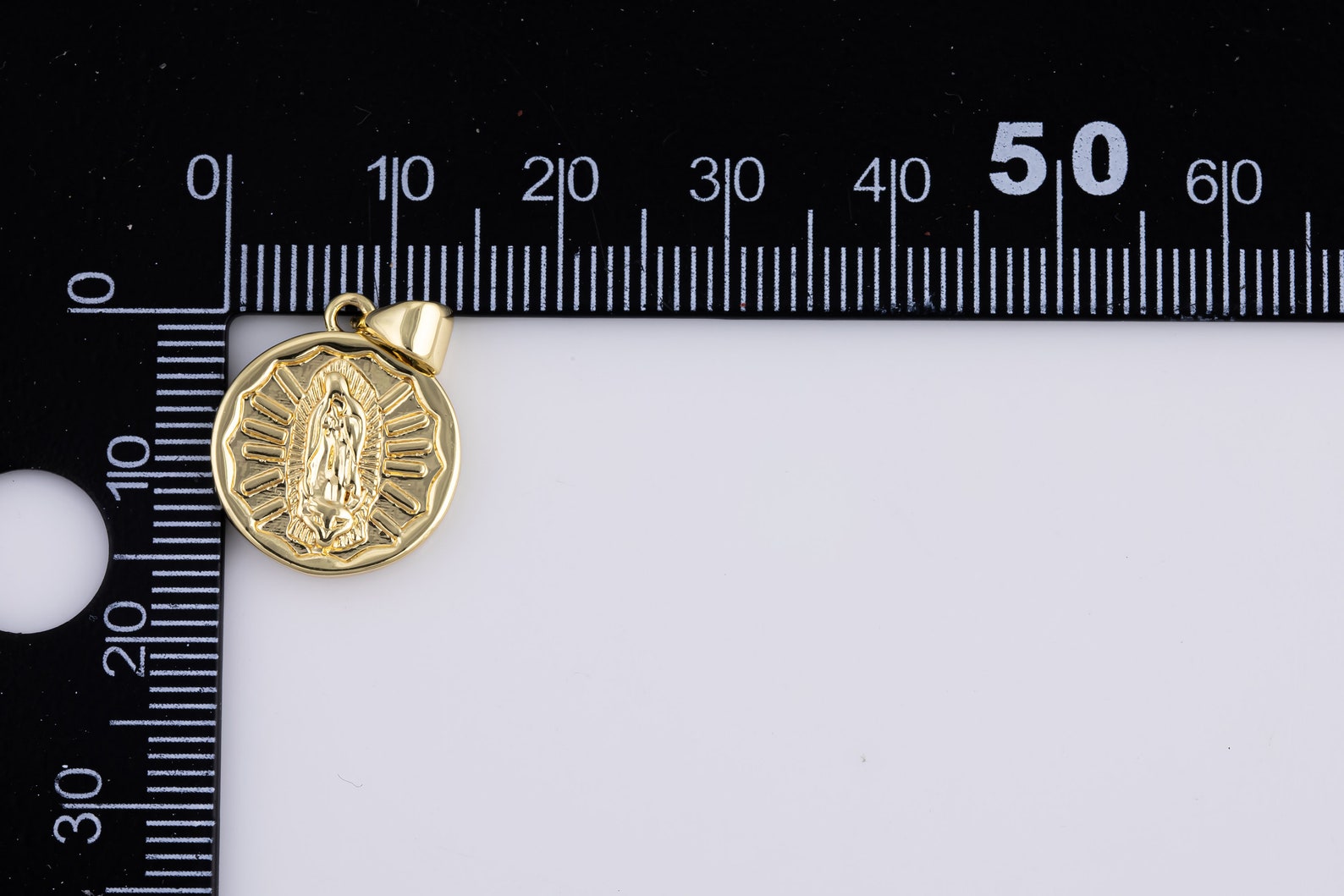 2pc 18k Gold Medallion Holy Virgin Mary Mother of Jesus God Catholic ...