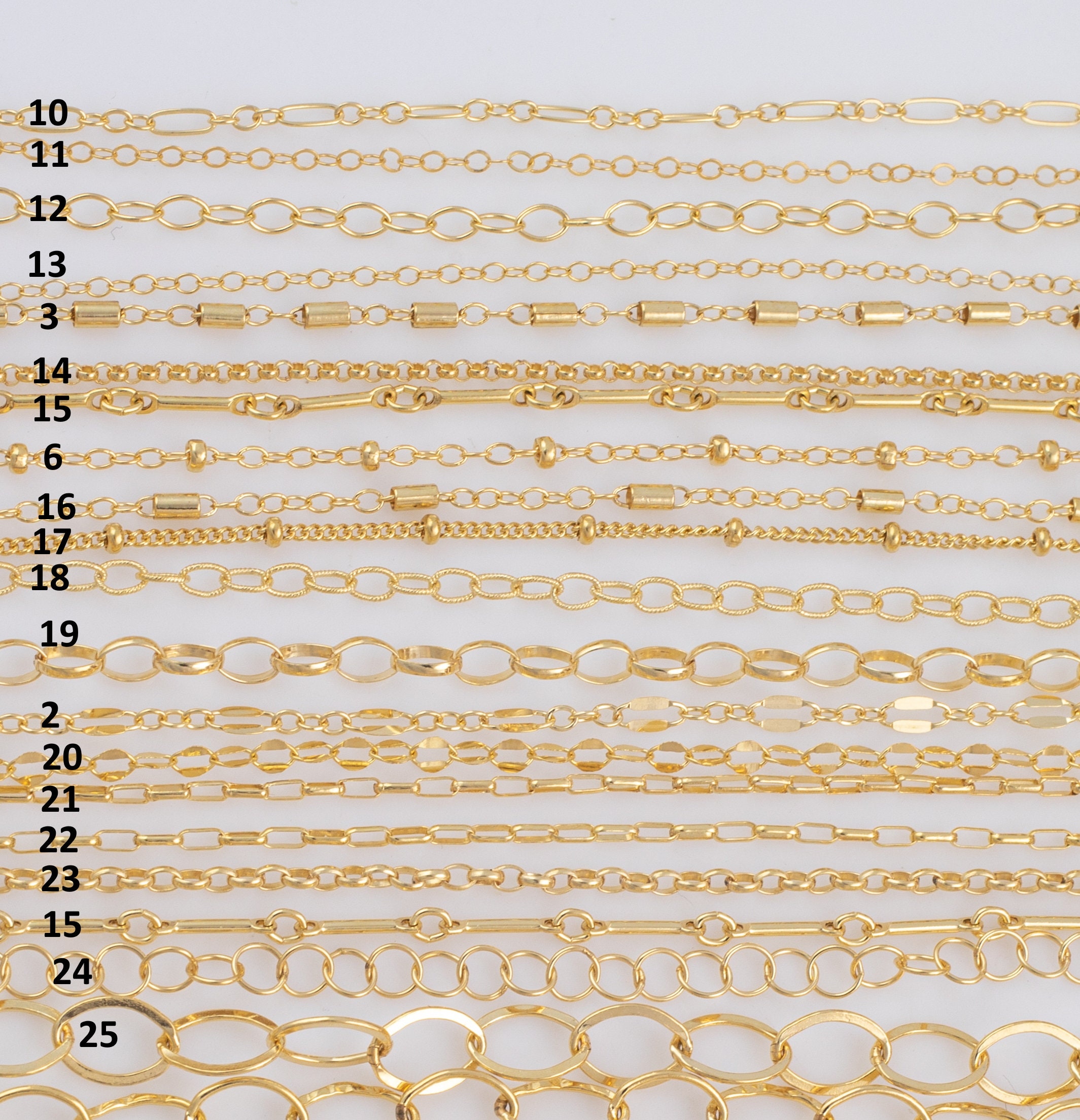 Gold Filled Chain by the Foot USA Made Beaded Chain - Etsy