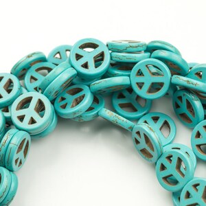 Natural Turquoise Peace Sign 3 Sizes- Full 15 Inch Strand Gemstone ...