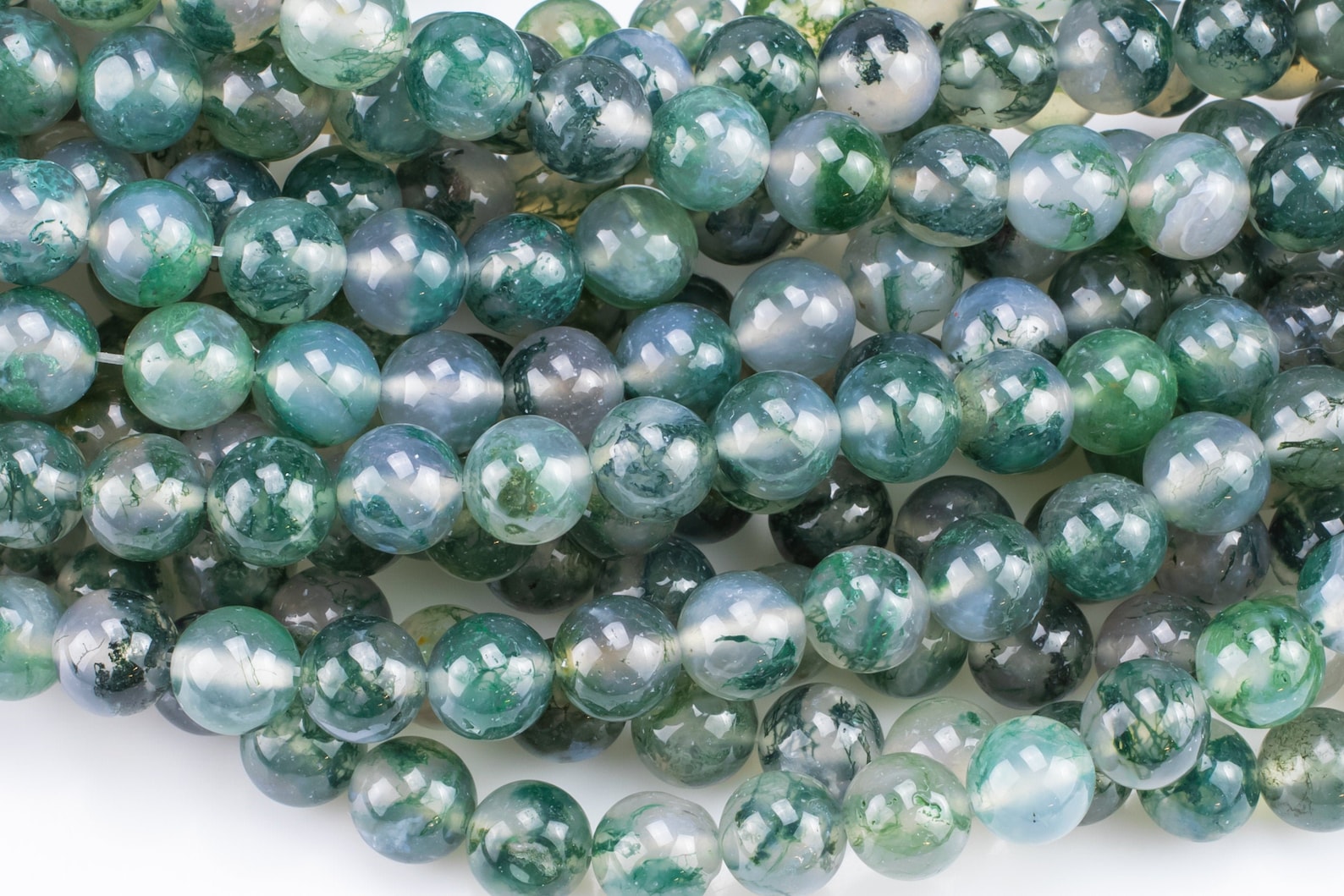 AAA Natural Green Moss Agate Round Beads 4mm Round Beads 6mm Round ...