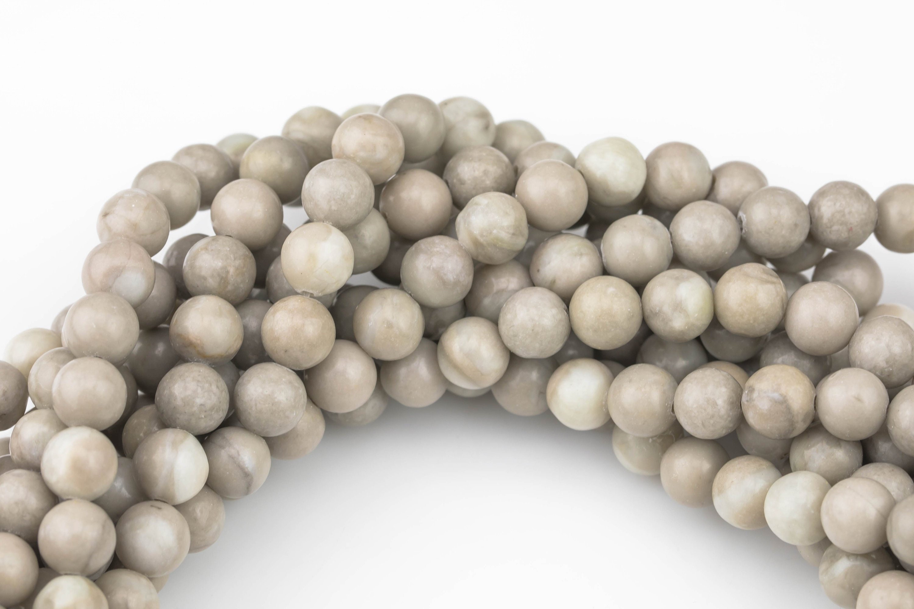 Natural Cream Gray Jasper, High Quality in Round, 4mm, 6mm, 8mm, 10mm ...