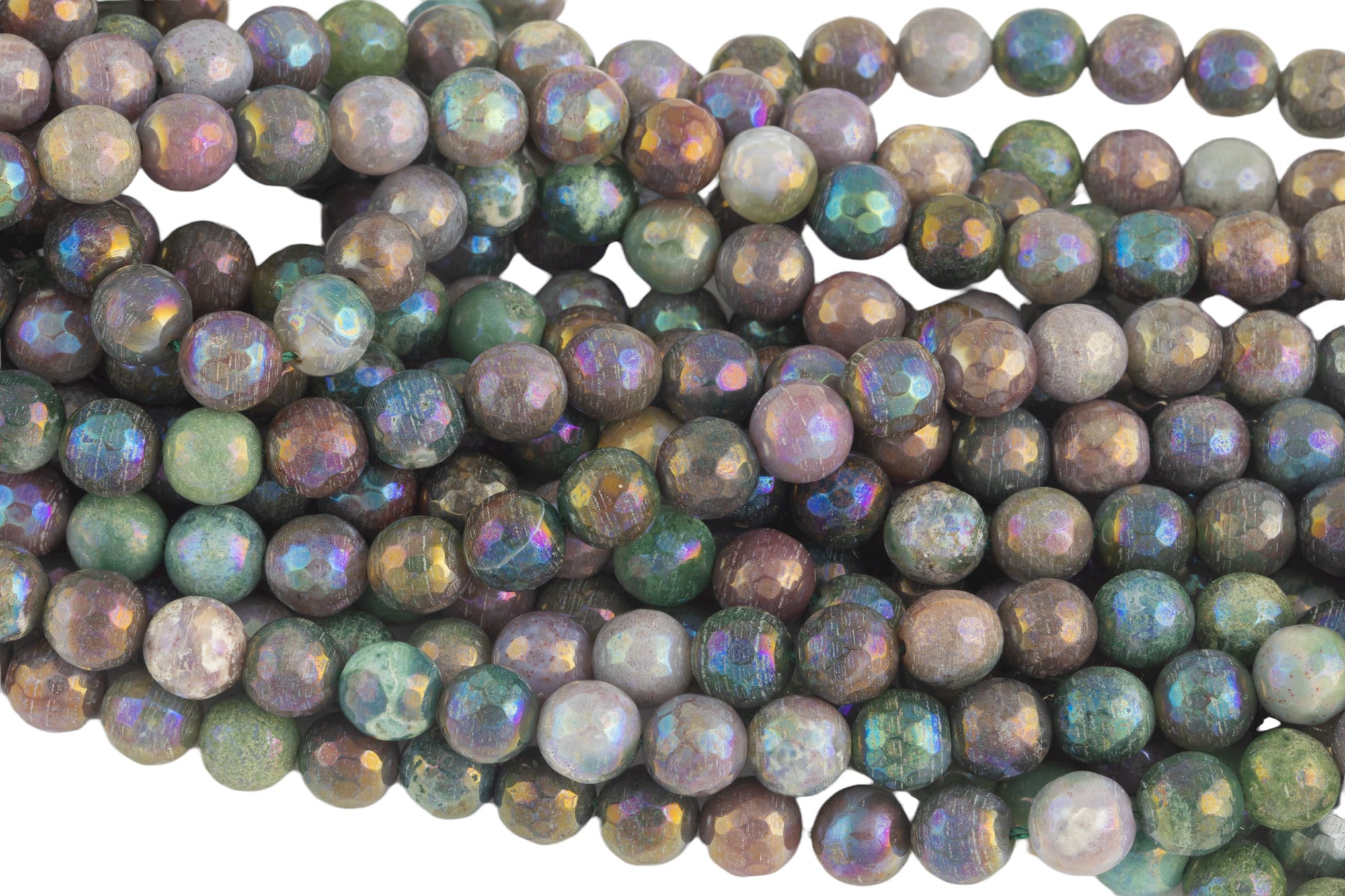 Natural Mystic Indian Agate/ Chalcedoney Faceted Round Sizes - Etsy