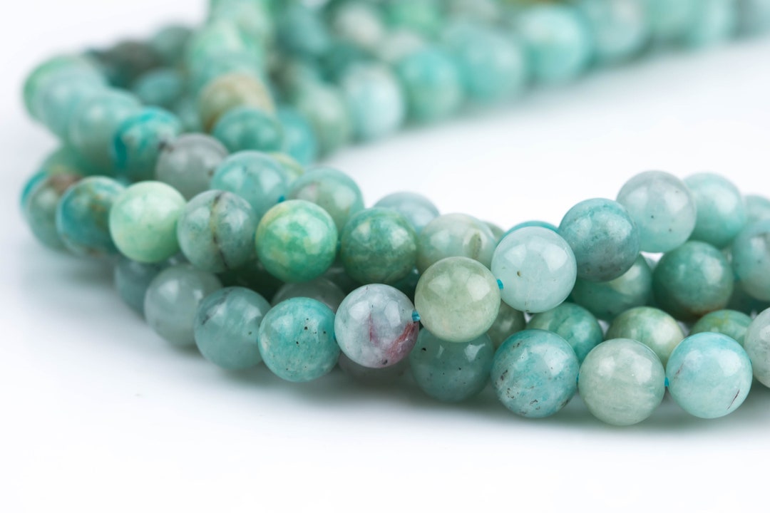 Natural Russian Amazonite Round Sizes 4mm, 6mm, 8mm, 10mm, 12mm, 14mm ...