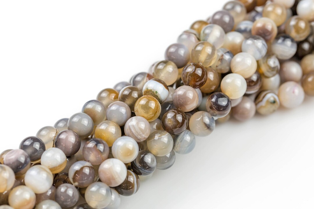 Natural Banded Agate- High Quality in Round- 4mm, 6mm, 8mm, 10mm, 12mm ...