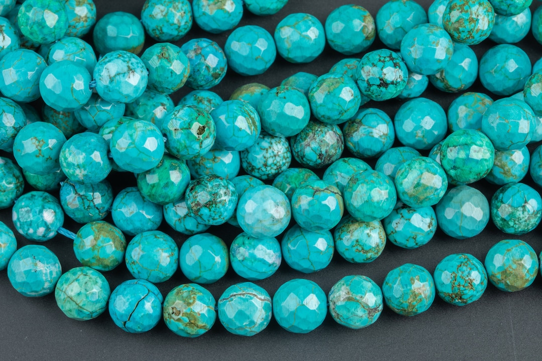 Faceted Turquoise Beads, High Quality in Faceted Round, 6mm 8mm 10mm ...