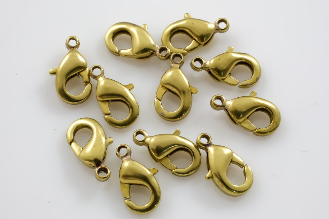 SOLID BRASS Round Lobster Clasps All Sizes - Etsy