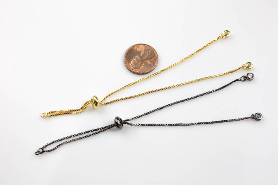 Gold Box Slider Chains - Bracelet or Necklace Connector Chain-attach a ...