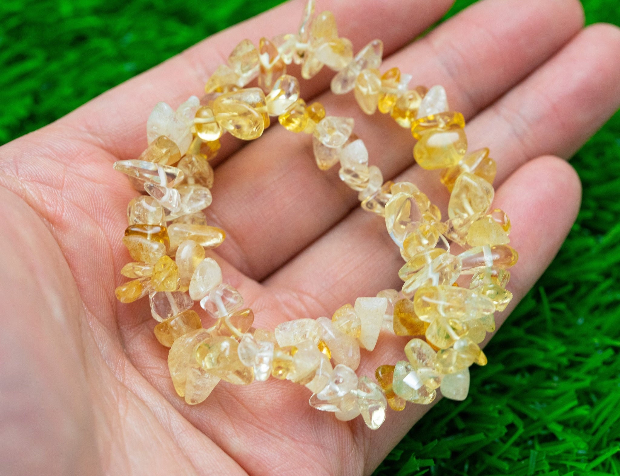 Citrine Stretchy String Bracelet Natural Gemstone Crystal - Etsy
