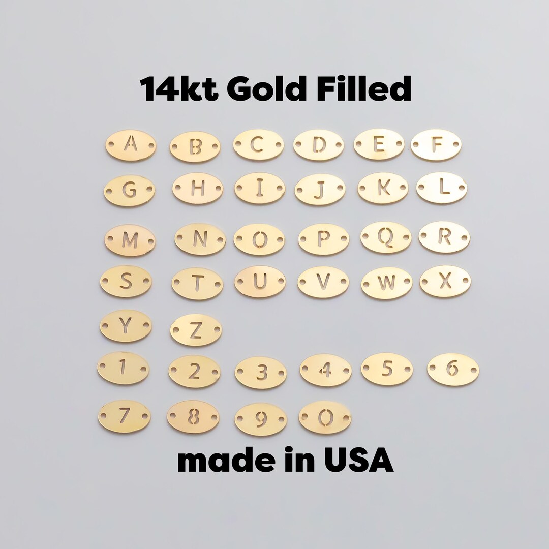 Oval Letter Connectors 14K Gold Filled Made in USA - 5x8mm Alphabet ...