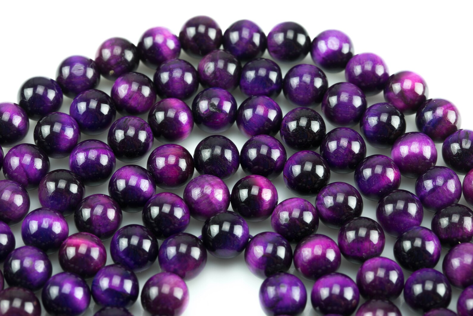 Purple Tiger Eye Beads Grade Aaa Quality Tigers Eye Etsy