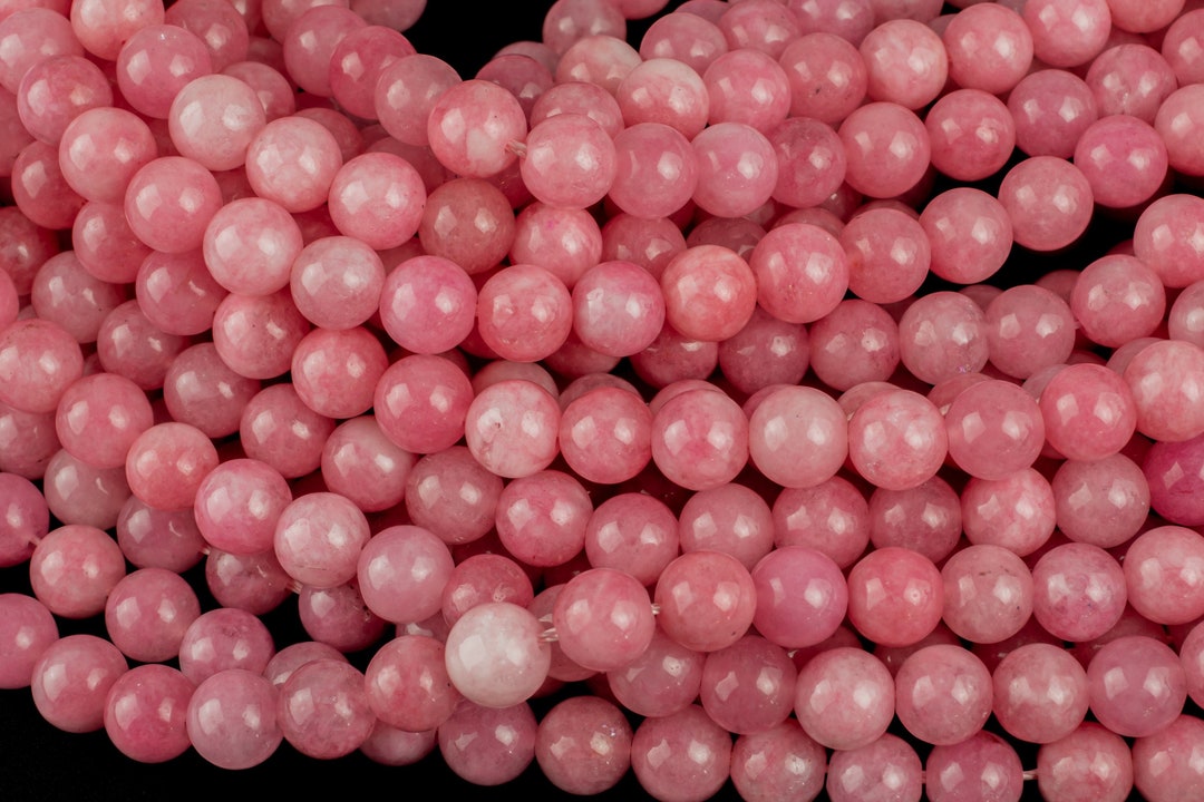Cotton Pink Jade, High Quality in Smooth Round- 6mm, 8mm, 10mm, 12mm ...