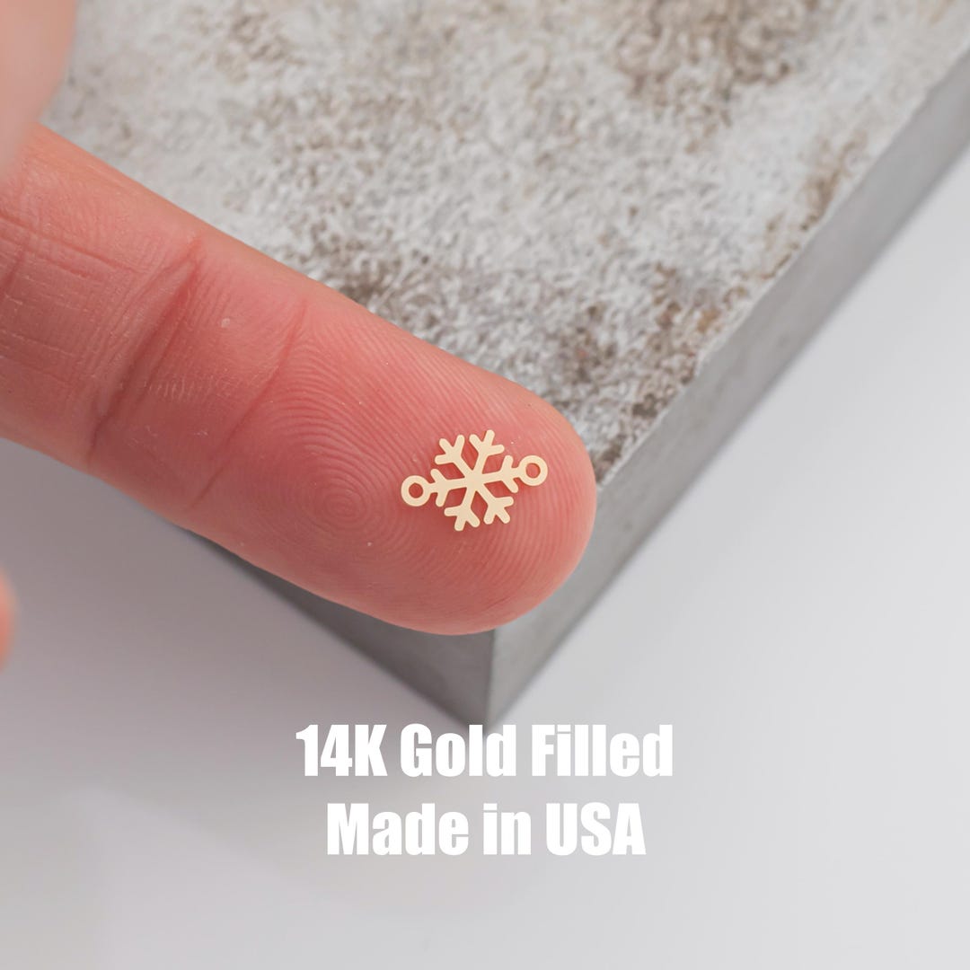 Snowflake Snow Flake Connector - 14kt Gold Filled or Sterling Silver ...