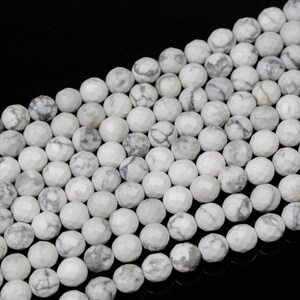 Natural BULK 10 STRANDS of Howlite Jasper Faceted Round 4-14mm. 4mm ...