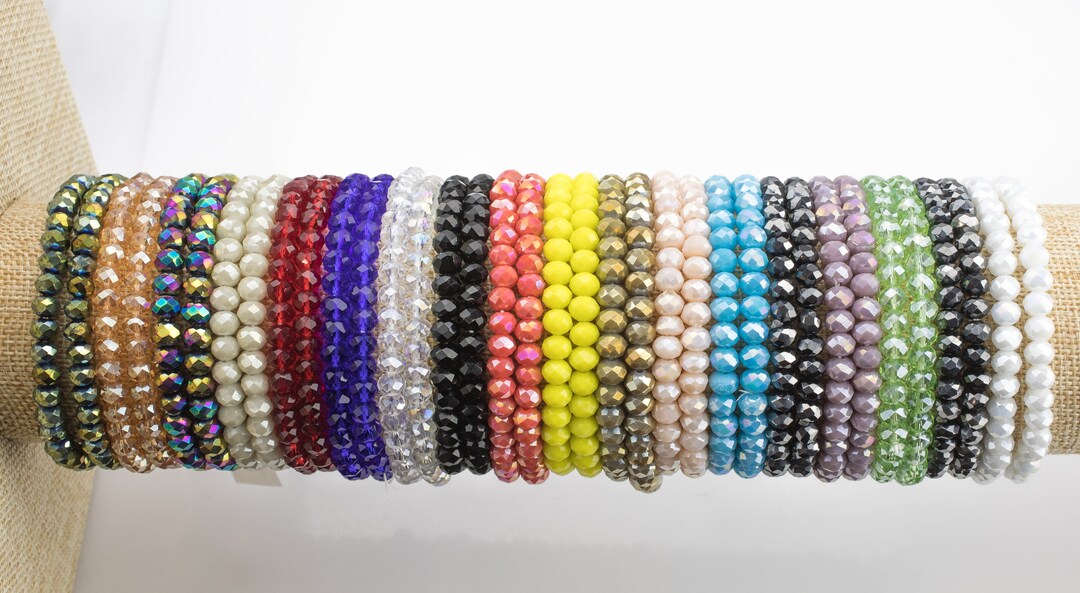 6mm Stackable Crystal Elastic Bracelets - Handmade With High Quality ...