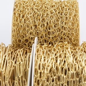 14k Gold Plated Paperclip Chains - Tarnish Resistant Paperclip Chain ...