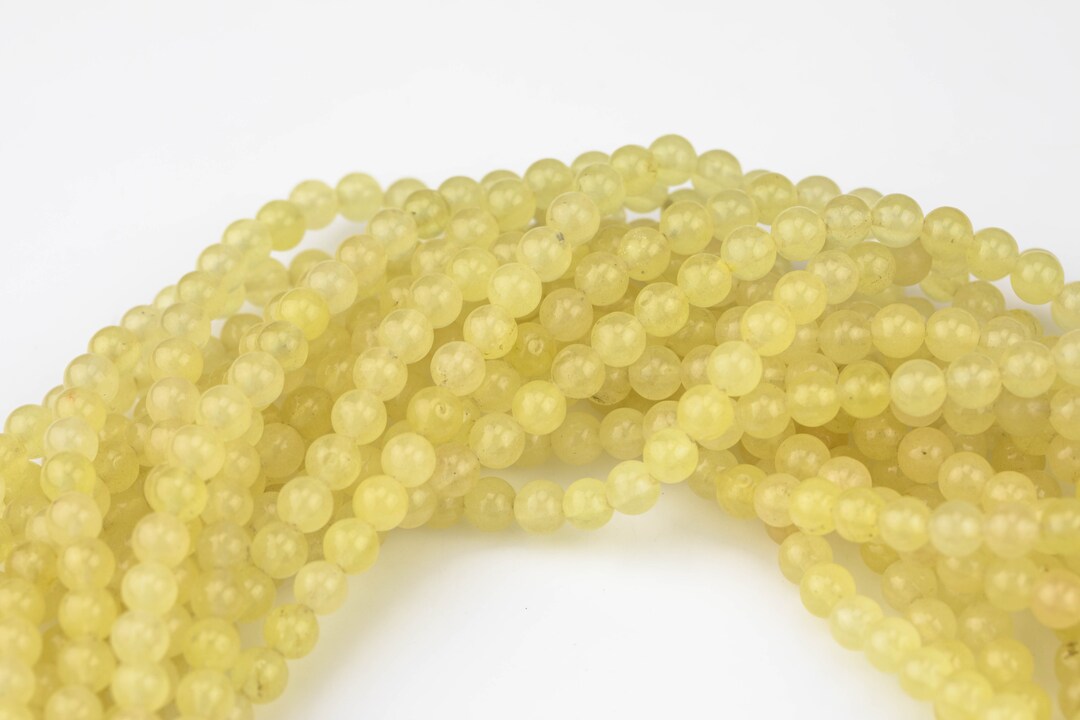 Pale Lemon Yellow Jade, High Quality in Smooth Round, 6mm, 8mm, 10mm ...