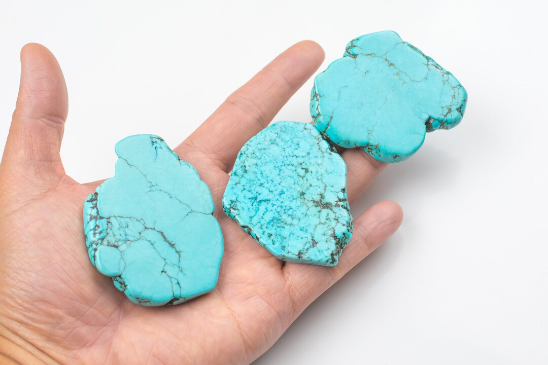 Natural Blue Turquoise Slices Slabs Large Size Average3-4 Inches 1 ...