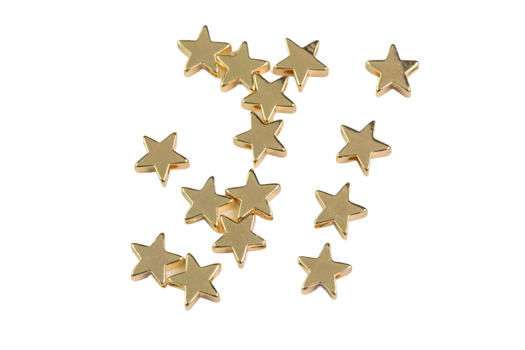 6mm 8mm Gold Plated Star SOLID BRASS Bead- 10 Pieces per Order - Etsy