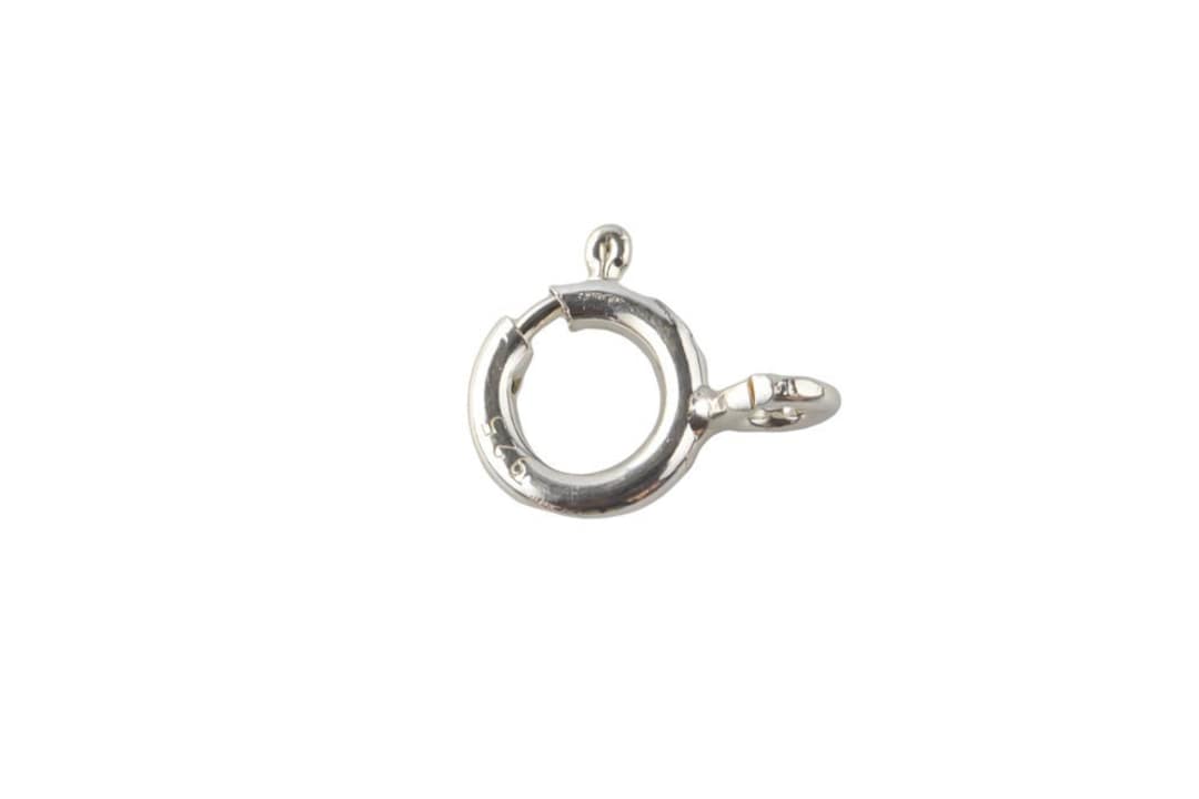 Sterling Silver Clasp 925 Sterling Silver Spring Ring Clasp- Open ...