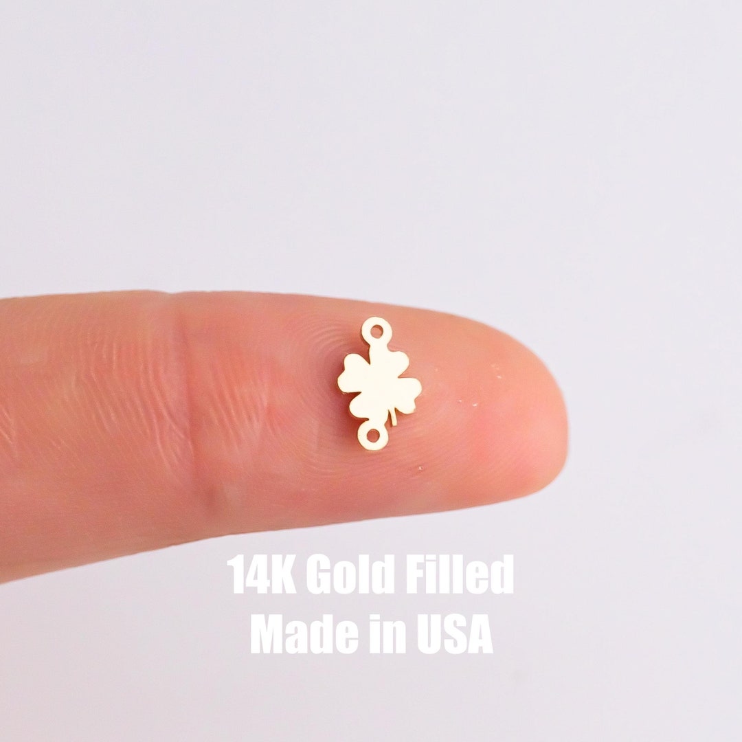 Four Leaf Clover Connector 14K Gold Filled Connectors or Sterling ...
