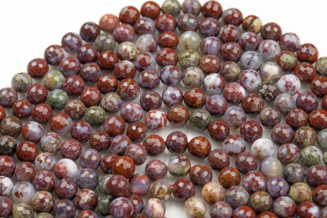 Natural Red Lightning Agate- High Quality in Faceted Round- 4mm, 6mm ...