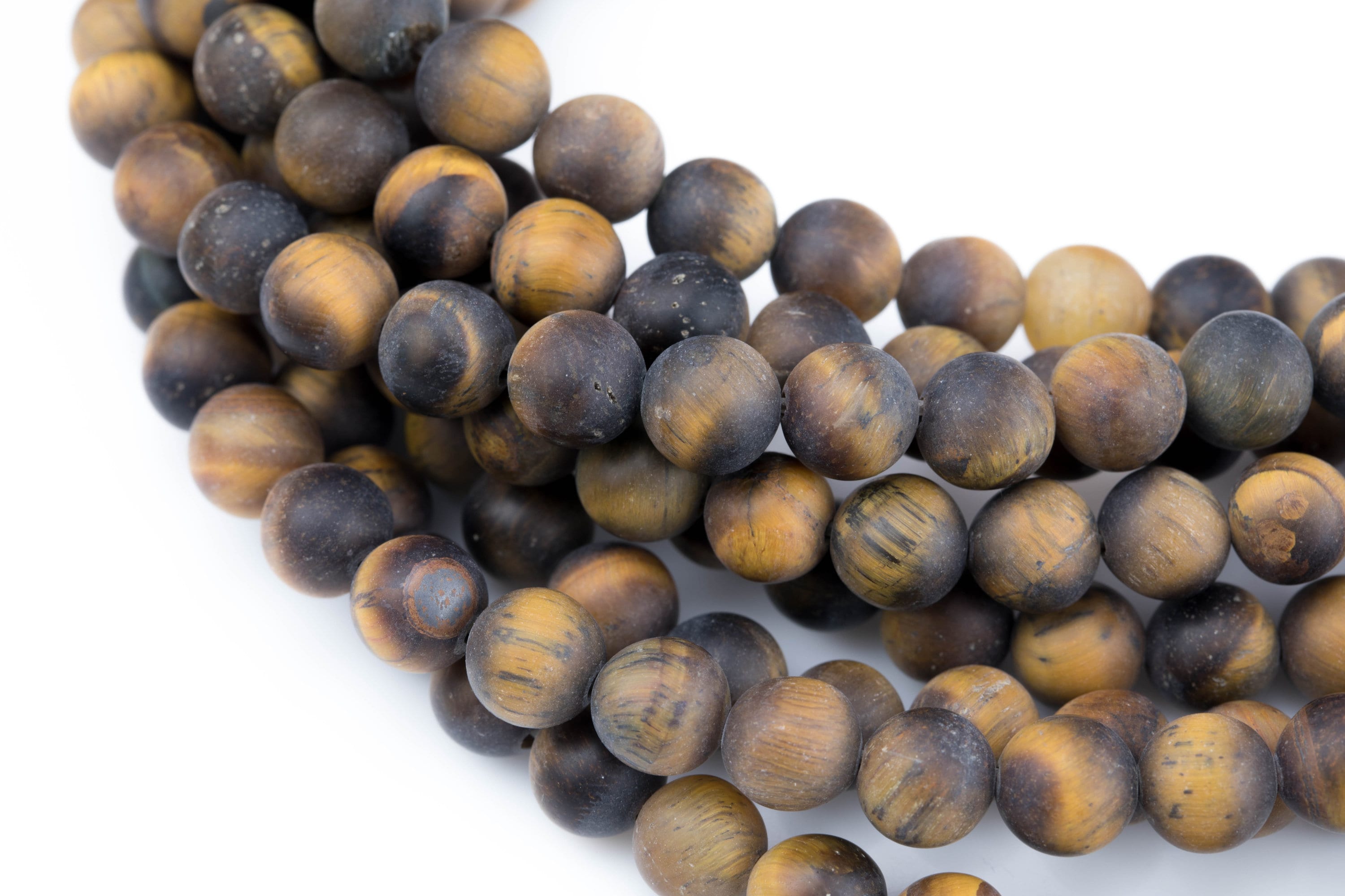 Natural Matte Tiger's Eye Tiger Eye High Quality in Matte Round- D 16 ...