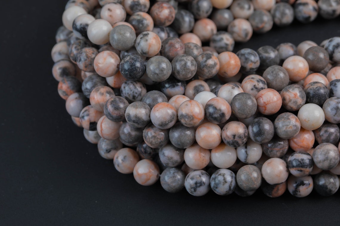 Natural Light Pink Zebra Jasper Beads Grade AAA in Round-Full | Etsy