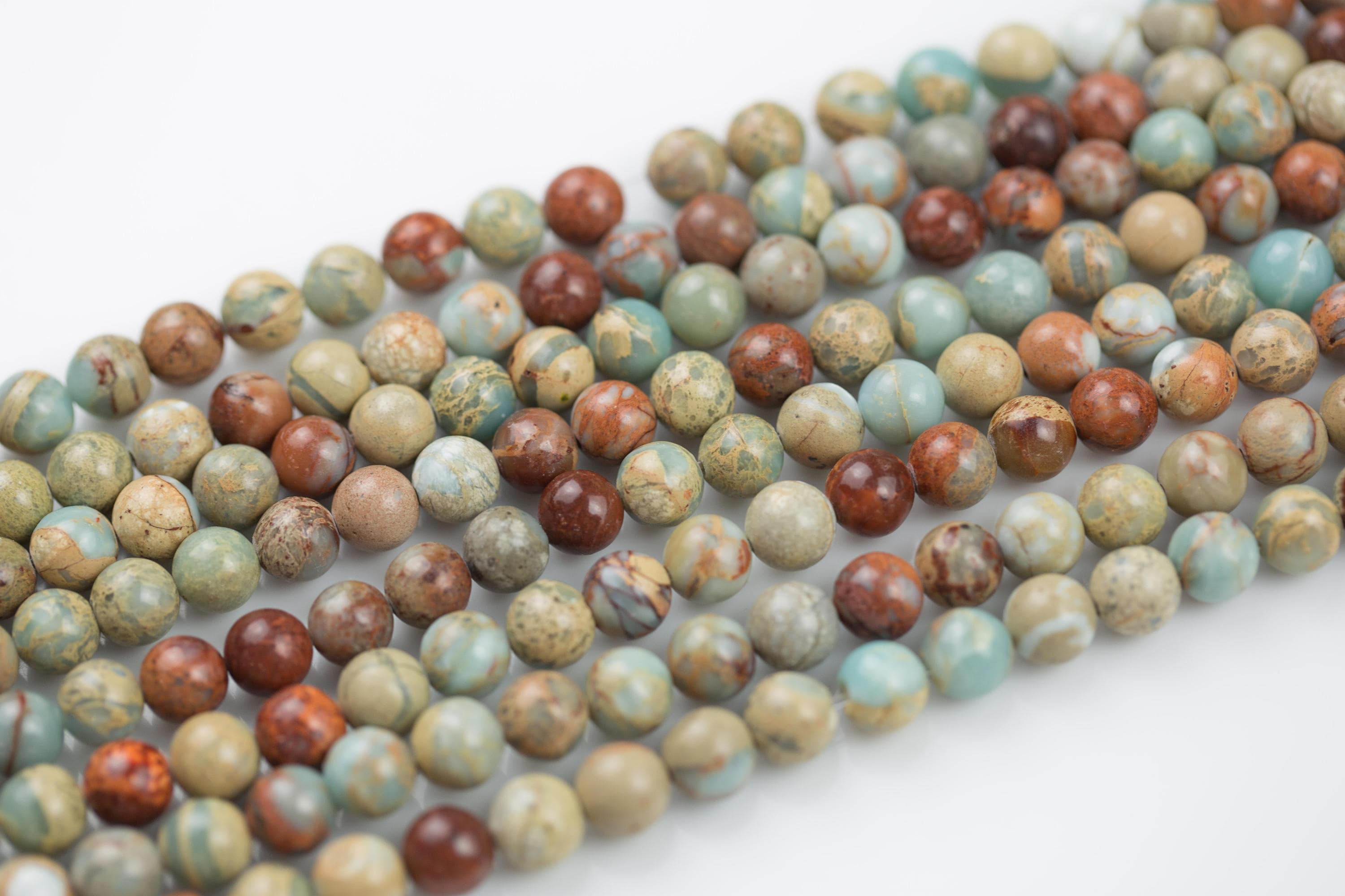 NATURAL AFRICAN OPAL Sea Sediment Jasper Beads Smooth Round - Etsy