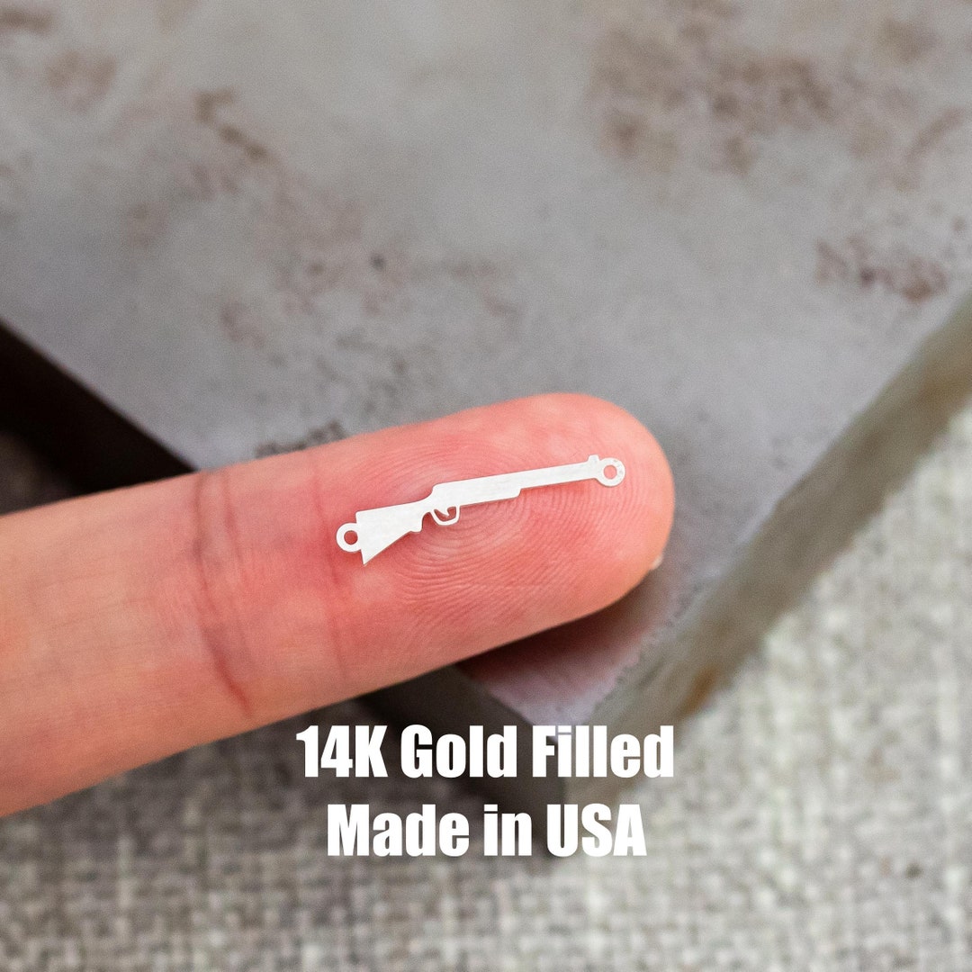 Rifle Gun Connector - 14kt Gold Filled Sterling Silver 2nd Amendment ...
